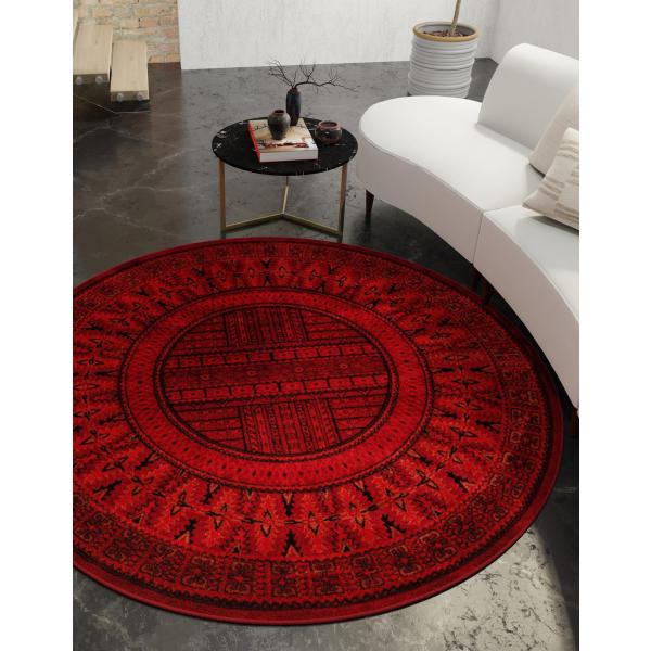 商品名:  Rugs.com Bokhara Collection Rug ? 3 Ft Round Red Medium-Pile Rug Perfect for Kitchens, Dining Roomsブランド: Rugs.com商...