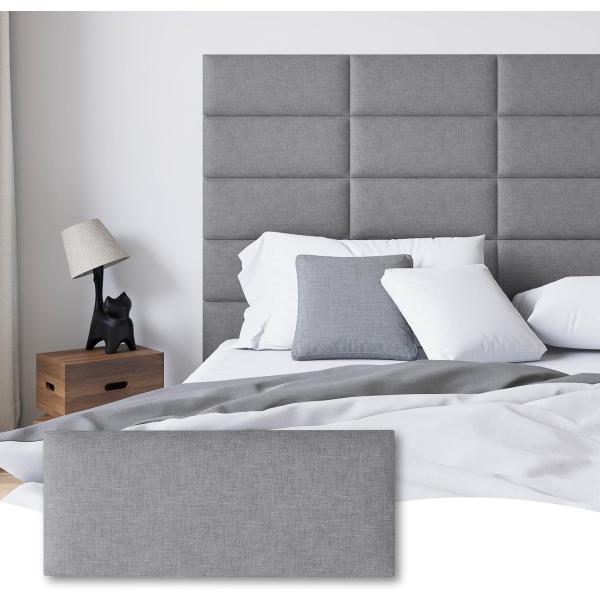 商品名: Gorkett 剥がして貼る布張り壁取り付けヘッドボード クイーンサイズ、9パネルタフテッドファブリックヘッドボード、壁取り付けヘッドボード、寝室用内壁パネル、25.4cmx60cm ダークグレー Gorkett Peel and...