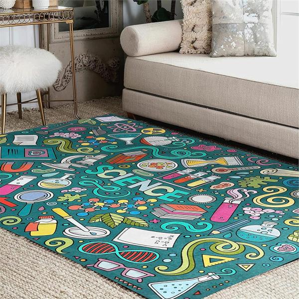 商品名:  Science Chemistry Area Rug Rugs, 3x4ft Educational Learning and Game Carpet, Non-Slip Wear Resistant Green Rug, fo...