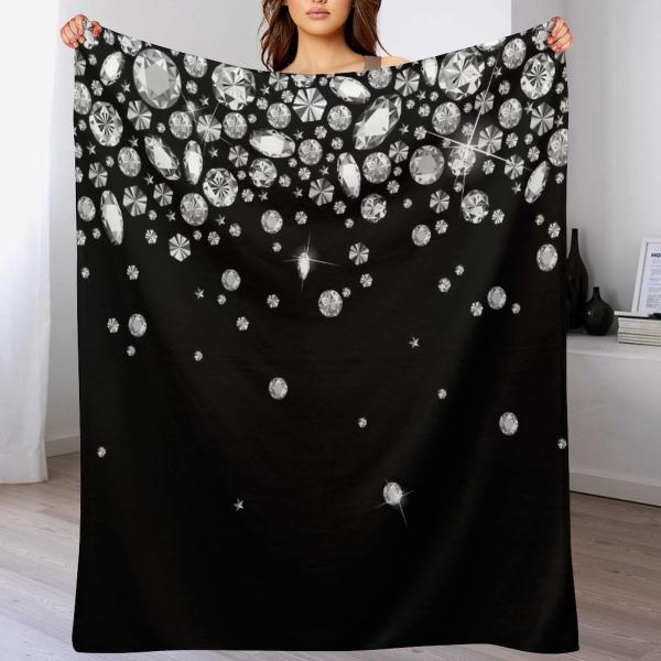 商品名:  ZhiRain Unique 3D Printing Jewelry Falling Throw Blanket Diamonds Black Backdrop Blanket for Sofa Bed Couch Chair ...