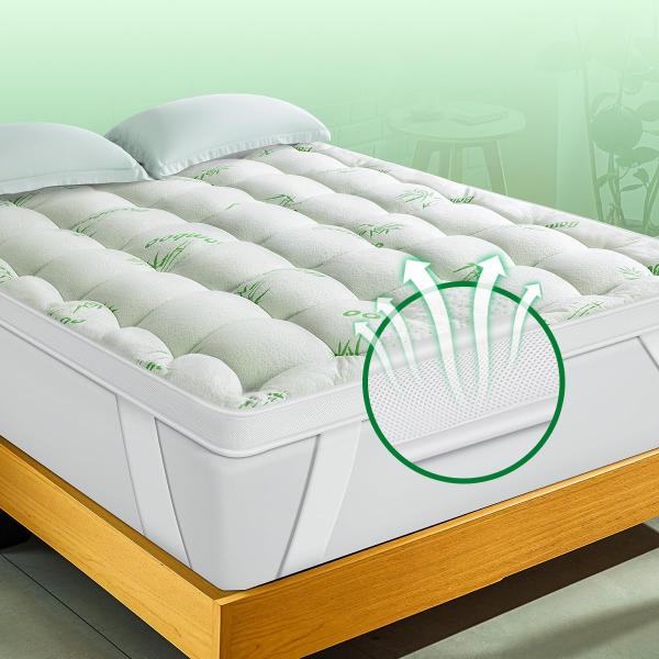 商品名:  Mattress Topper Viscose Derived from Bamb00,1000 GSM Extra Thick Pillow Top with Breathable Air Mesh Sides,Cooling...