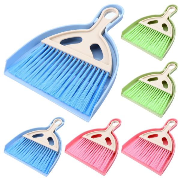 商品名: 小さなほうきとちりとりセット 6個 入れ子手ほうきとちりとり ミニ 吊り下げ可能 泡立て器 ほうき ちりとりセット ハンドル付き テーブル/デスク/ソファ/キーボード/車のカウンタートップ/ペットの巣の掃除に (ブルー/ピンク/グ...