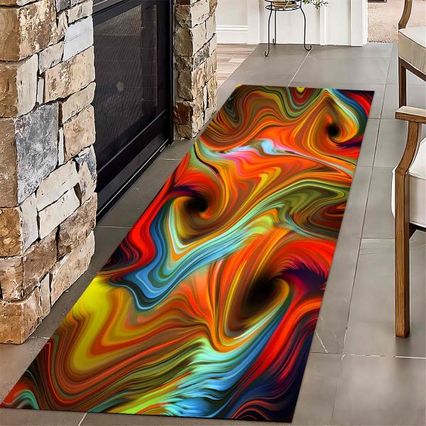 商品名:  Colorful Hallway Runner Rug, 2x6ft Bohemian Abstract Texture Art Hallway Carpet, Cool Illusion Vortex Carpet, Non-...