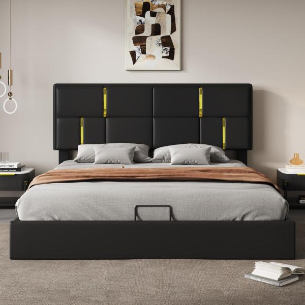 商品名:  THINK 30 Queen Size Upholstered Platform Bed with Hydraulic Storage System,No Box Spring Needed,Blackブランド: THINK 3...
