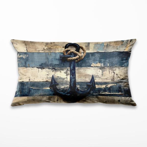 商品名: TopXmai ヴィンテージ 航海 アンチョ スロー 枕カバー 20 x 12、素朴な海岸のビーチ灯台装飾枕カバー、コースタル アンカー 装飾枕カバー ホーム カウチ ベッド ソファの装飾用、129-BZ TopXmai Vint...