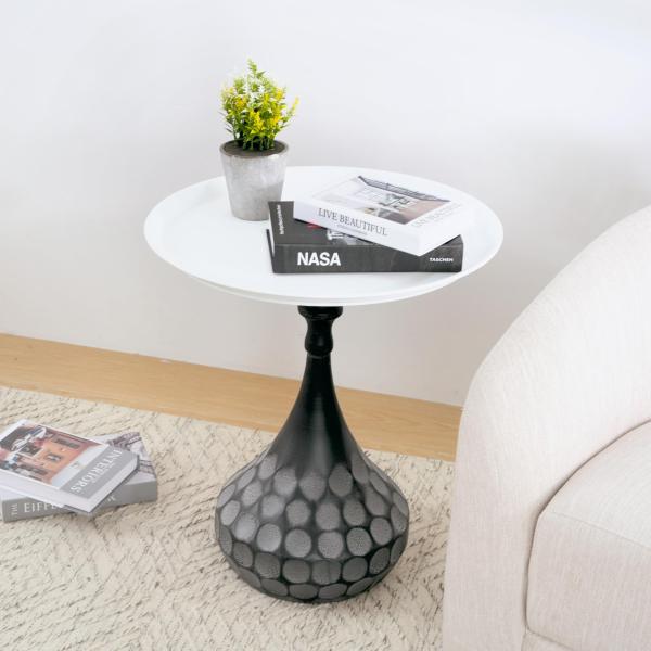 商品名:  Christopher Knight Home Jorine Accent Side Table, Metal End Table, Round Tabletop, Hand-Hammered Texture Pedestal,...