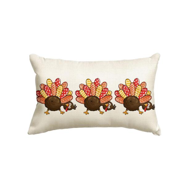 商品名:  AVOIN colorlife Gobble Turkey Thanksgiving Throw Pillow Cover, 12 x 20 Inch Fall Harvest Cushion Case Decoration f...