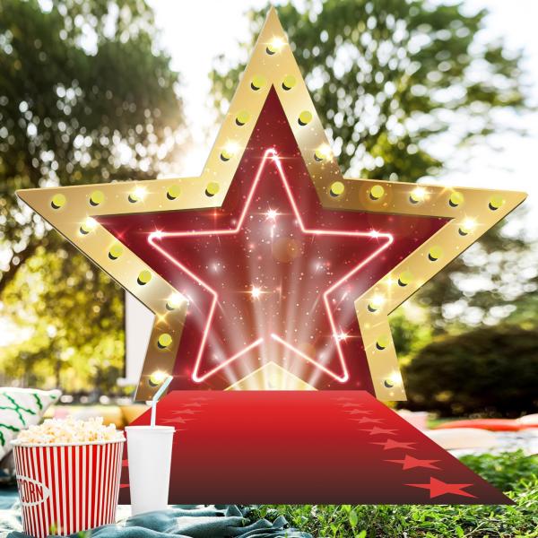 商品名: テリングムービーナイトパーティー背景装飾映画テーマ レッドカーペット写真背景フィルムドレスアップパーティー装飾 誕生日レッドカーペットイベント賞 ナイトセレモニー写真小道具 Teling Movie Night Party Bac...