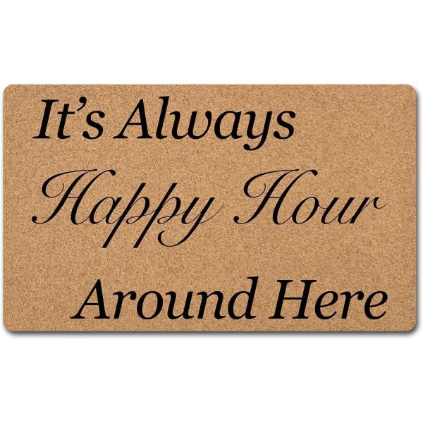 商品名:  It's Always Happy Hour Around Here Mats for Front Door Entry Front Porch Doormat Non-Slip Carpet Rugs Floor Mat De...