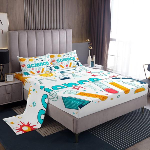 商品名:  Erosebridal Science Formula Sheet Set Cartoon Lab Experiments Bed Sheets Set Twin,Chemistry Laboratory Sheets for ...