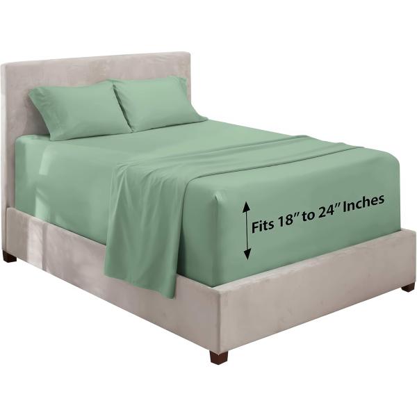 商品名:  Hearth &amp; Harbor Extra Deep Pocket Twin Size Sheets - 4 Piece Hotel Luxury Twin Size Sheet Set Fits Up to 24" M...