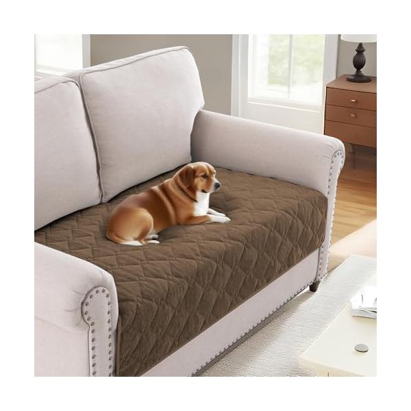 商品名: H.VERSAILTEX ソファカバー シェニール ペット ファジーソファカバー クッション2枚用 滑り止め 洗濯可能 ソファースリップカバー ストラップ付き ソフトカウチプロテクターカバー 犬 猫 子供用 (36インチ x 63...