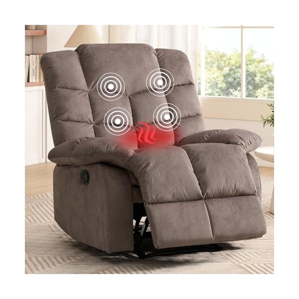 商品名:  ANJ Massage Recliner Chairs with Heat and Vibration, Manual Recliner Lazy Boy Chair Overstuffed Breathable Fabric ...