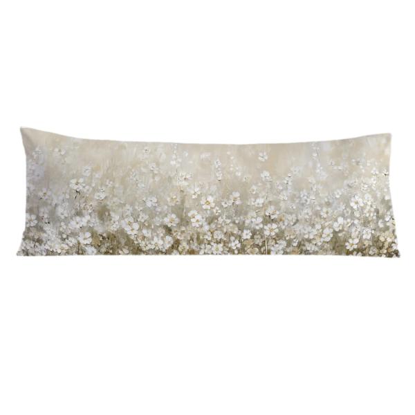 商品名: PIUD 抱き枕カバーケース、ベッドソファ用装飾ロングハグ枕カバー-188 PIUD Vintage White Flower 20x54 Body Pillow Cover, Floral Room Decor, Botanic...