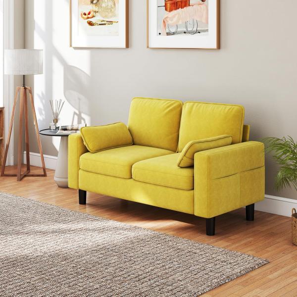 商品名:  KINTNESS 56” Modern Loveseat Sofa, 2-Seater Sofa Couch with Deep Seat &amp; Armrest Pillow, Sectional Sofa Lovesea...