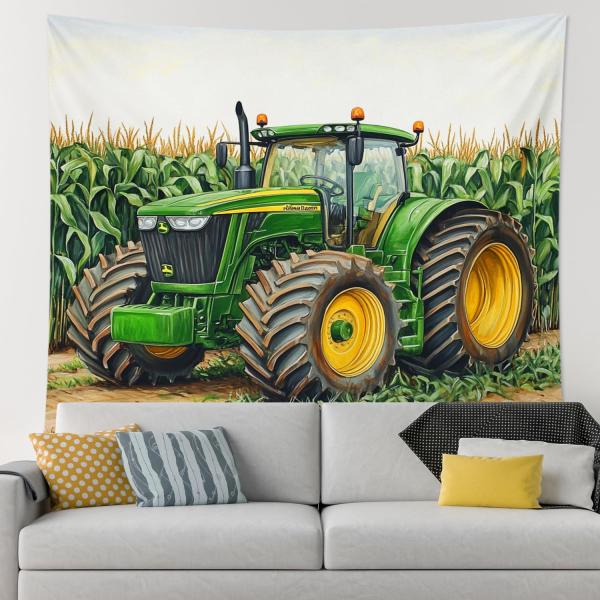 商品名:  Rustic Green Tractor Wall Tapestry for Living Room, Vintage Country Farmhouse Tapestry for Bedroom Men Women, Smal...