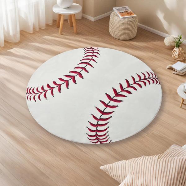 商品名:  Vesocro Round Baseball Rug?2.6ft Soft Washable Sport Area Rugs with Non Slip Backing,Carpet for Bedroom,Living Roo...