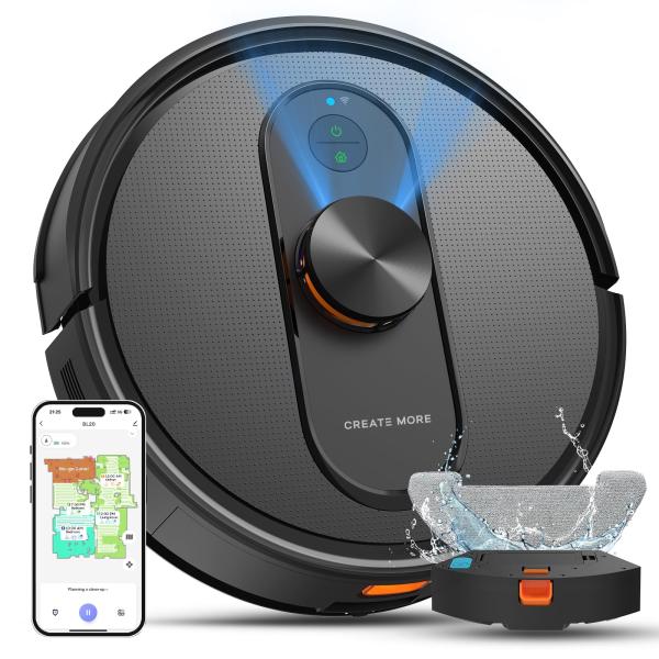商品名: eitton 自己充電 LiDAR ロボット 真空ロボット eitton Robot Vacuum and Mop with Mapping, LiDAR Navigation Robotic Vacuums with 5000P...