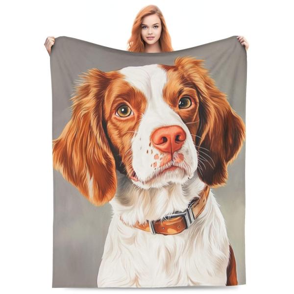 商品名:  PXLNJHO Brittany Spaniel Blanket Gifts for Women Men Adults Dog Lovers, Aniaml Plush Fleece Throw Blankets, Cozy S...