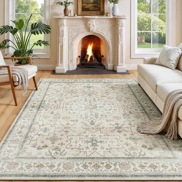 商品名:  Lessymo Rugs for Bedroom, Washable 5x7 Area Rug for Living Room Dinning Nursery Farmhouse Office, Boho Soft Non-Sl...