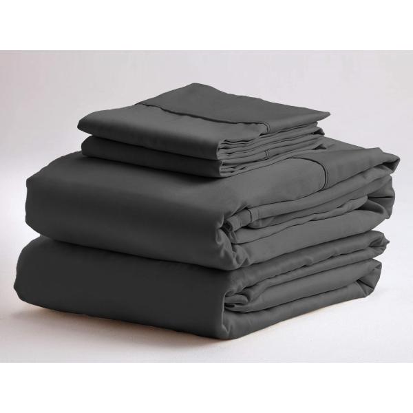 商品名:  100% Egyptian Cotton, 1000 Thread Count Long Staple Cotton, 4-PC Bedsheet Set [Twin Size, Slate Grey Color] Fits U...