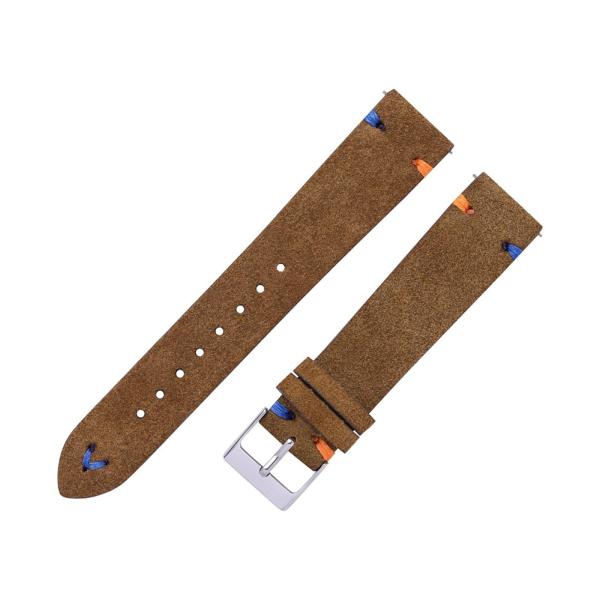 商品名:  HMFang Suede Watch Straps 18mm 20mm Hand Stitched Beige Green Blue Suede Leather Watch Bands For Man Woman Quick R...