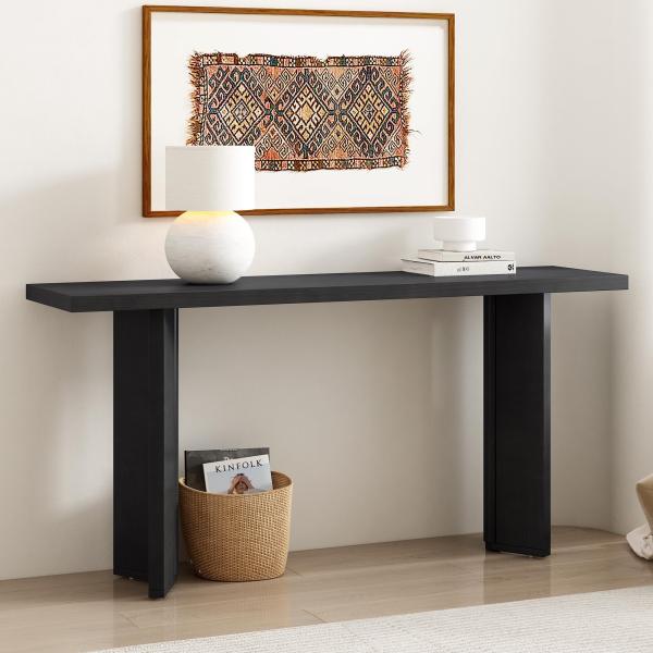 商品名:  Knocbel Entryway Console Table with Pine Veneer and Geometric Legs, Modern Wood Sofa Table with Minimalist Design ...