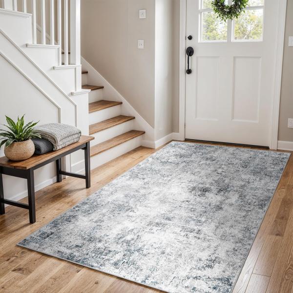 商品名:  3x6 Washable Kitchen Runner Rug ? Abstract Non-Slip Mat with Rubber Backing Indoor Modern Runner Rugs Low-Pile Sof...