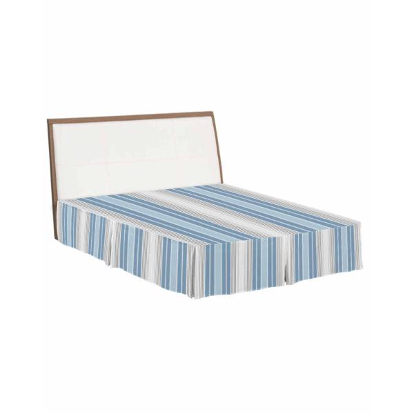 商品名:  RisQiten Blue Gray Stripes Bed Skirt King Size 16 Inch Drop Bed Frame Cover, Contemporary Minimalist Abstract Line...