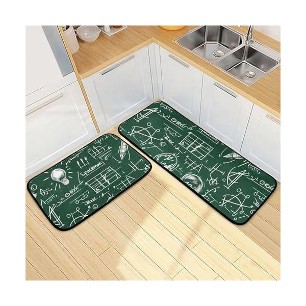 商品名:  Physics Laboratory Formulas Kitchen Rugs and Mats 2 Pieces Anti Fatigue Kitchen Mat Set Non Slip Bath Mat Entry Fl...