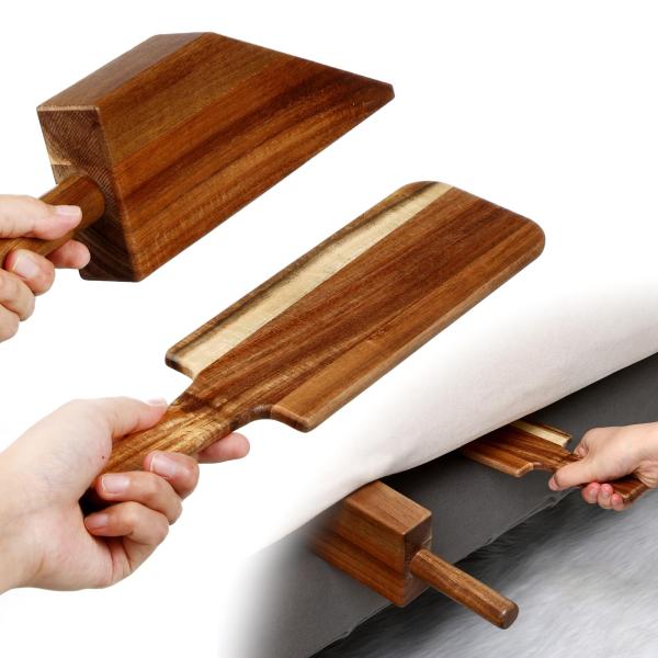 商品名: Leinuosen マットレスリフター &amp; ベッドメーカーツール シーツ交換用 マットレスウェッジエレベーター、ベッドシーツ タックパドル 楽なリフティングタックシート 背中の痛みを和らげる(アカシアウッド) Leinuo...