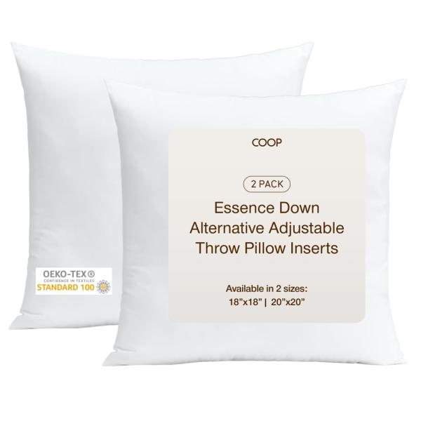 商品名: Coop Home Goods エッセンス スローピローインサート 2パック - 20x20 Coop Home Goods Essence Adjustable Throw Pillow Inserts 20x20, Set o...