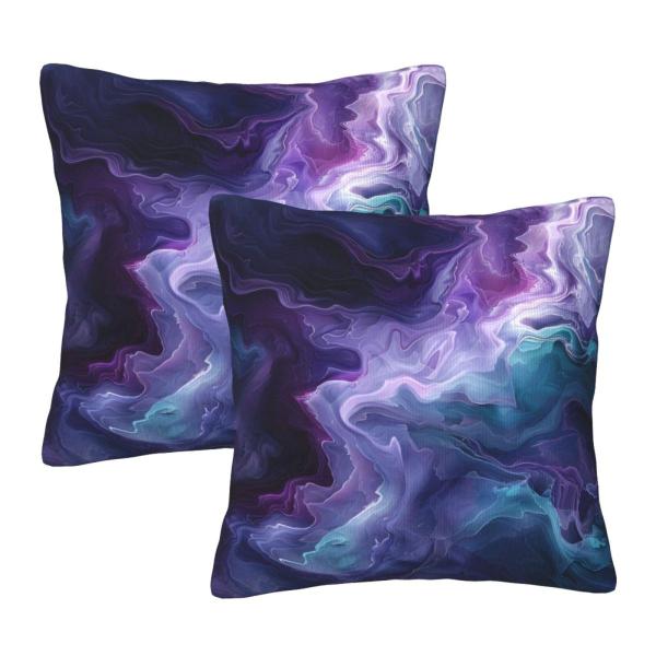 商品名:  Lalamelody Purple Teal Turquoise Galaxy Nebulous Throw Pillow Covers Cozy Square Pillowcases Home Decor for Bed Co...