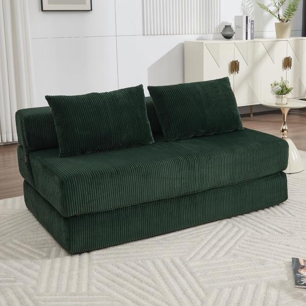 商品名:  KIVENJAJA Folding Sofa Bed Full Size, 3-in-1 Convertible Sleeper Sofa, Corduroy Foldable Boneless Floor Futon Couc...
