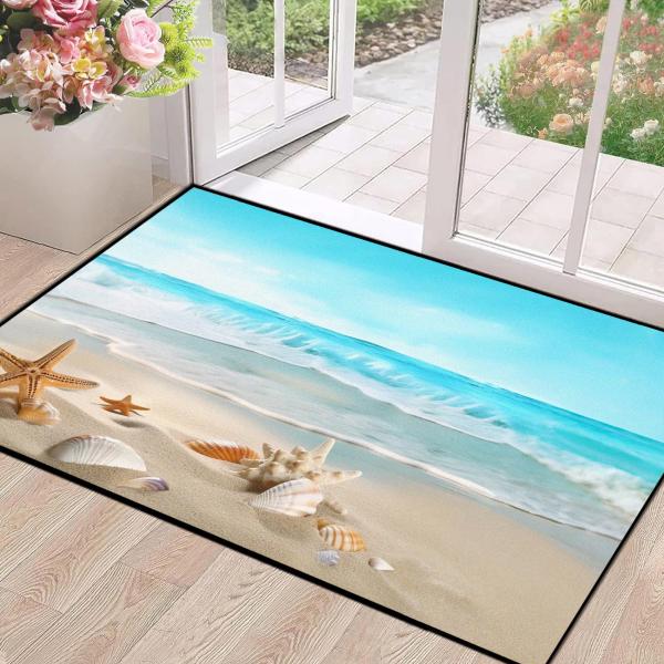 商品名:  FUYEUN 2' x 3' Beach Rug Nuatical Area Rugs for Bedroom Dorm Living Room Blue Coral Hawaiian Throw Rug Floor Mat P...