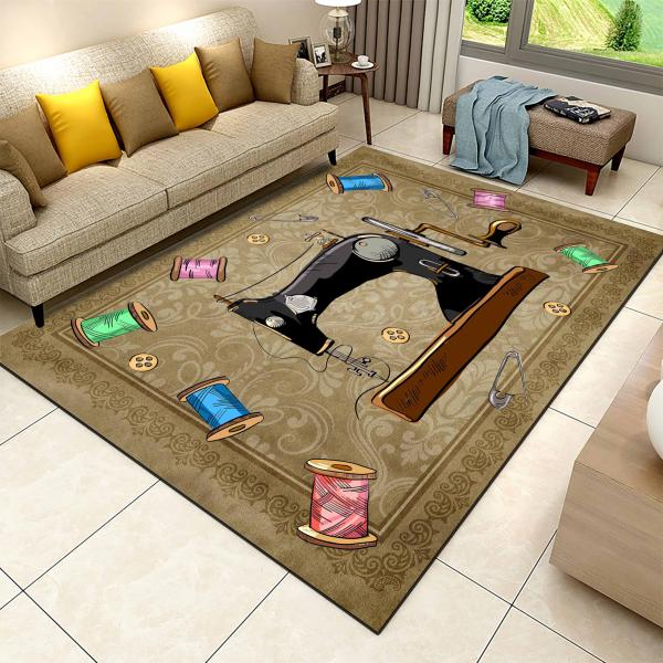 商品名:  Vintage Sewing Machine Home Decor Carpet, 3x4ft, Button Pin Thread Sewing Rug, Modern Aesthetic Art Durable Shed R...