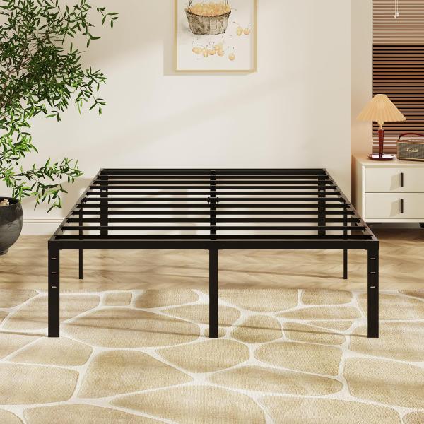 商品名:  VINGLI 18 Inch Queen Bed Frame, Heavy Duty Metal Platform,No Box Spring Needed, Sturdy Steel Slat Support, Easy As...