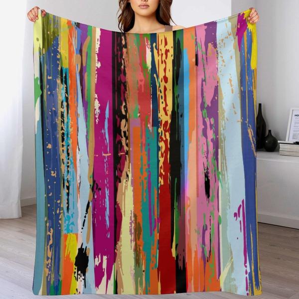 商品名:  ZhiRain Abstract Throw Blanket Colorful Rainbow Design Multicolored Graffiti Tainted Pattern Blanket for Sofa Bed ...