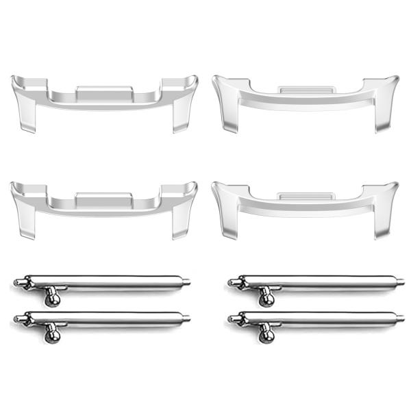 商品名: Samsung Galaxy Watch 8、Galaxy Watch 8 Classicスマートウォッチ用バンドコネクター2組、メタルステンレススチール。隙間なしバンド交換用接続アダプターアクセサリー(シルバー&amp;シルバー...