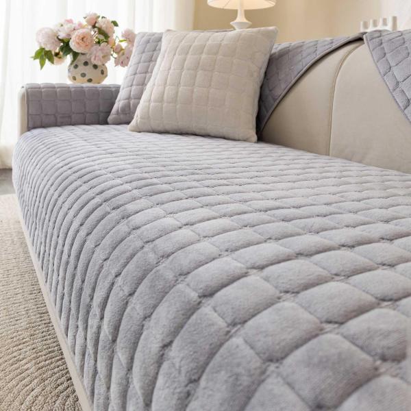 商品名: Aucrovee ベルベットウォッシャブルカウチカバー 2枚 セクショナルソファ用(36インチx63インチ+36インチx84インチ)、滑り止めソファカバー 3クッションソファ用 L シャープ、ペット用ソファ用ソファスリップカバー ...