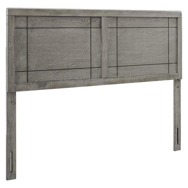 商品名:  Pemberly Row Twin Rubberwood and MDF Headboard, Gray Finish, 38" W x 22.5" H, Window Pane Design, Modern Style for...