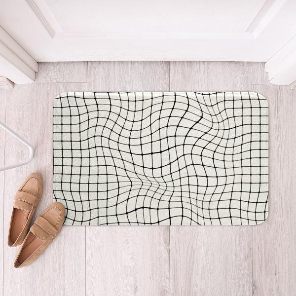 商品名:  Geometric Plaid Patchwork Kids Bath Mats,Modern Checkerboard Grid Abstract Mats Rugs,Girls Boys Room Decor,Checker...