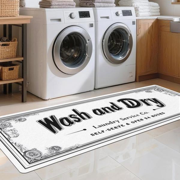 商品名:  XSYarn Laundry Room Rug Runner, 20"x47" Non Slip Laundry Mat Organization Washable Floor Carpet Farmhouse Decor fo...