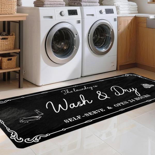 商品名:  XSYarn Laundry Room Rug Runner, 20"x59" Non Slip Laundry Mat Organization Washable Floor Carpet Farmhouse Decor fo...