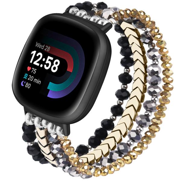商品名: CAGOS(カゴス) ブレスレット Fitbit Versa 4 バンド/3/Sense/Sense 2対応 レディース ハンドメイド ビーズ 伸縮性 交換用リストバンド Versa 2/1/Lite Watch/スペシャルエディ...