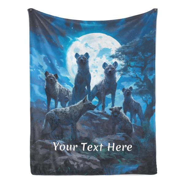 商品名:  Customizable Blanket with Hyena &amp; Name, Ultra Cozy Blanket for Sofa, Bed, Camping, Picnic, 60x80 Inchesブランド: A...