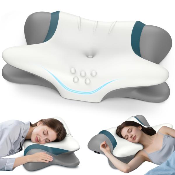 商品名:  Cervical Neck Pillow for Pain Relief - Ergonomic Side Sleeper for Sleeping, Cooling Memory Foam Pillows for Neck S...