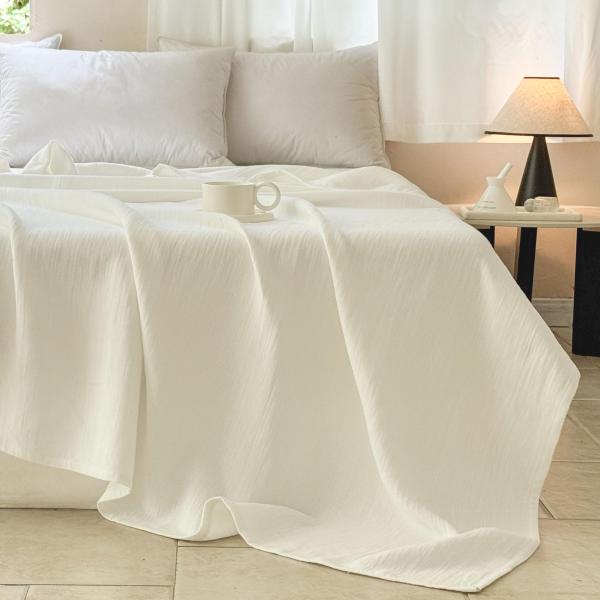 商品名:  Simple&amp;Opulence Linen Cotton Blanket with Double Layered Folded Edge for Couch/Bed/Sofa/Gift, Natural Flax Sol...