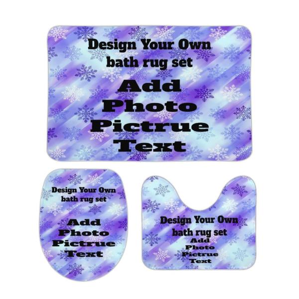 商品名:  Custom Bath Rugs Set Personalized Bathroom Floor Mat Design Your Own Toilet Lid Cover and U-Shaped Rug Add Photo/I...