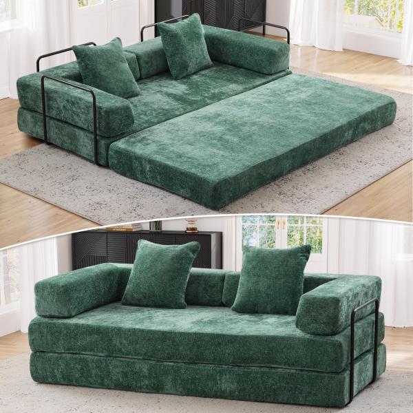 商品名:  Antetek Modular Futon Sofa Bed, Convertible Folding Chenille Comfy Memory Foam Floor 3 Seater Loveseat Sleeper Sof...